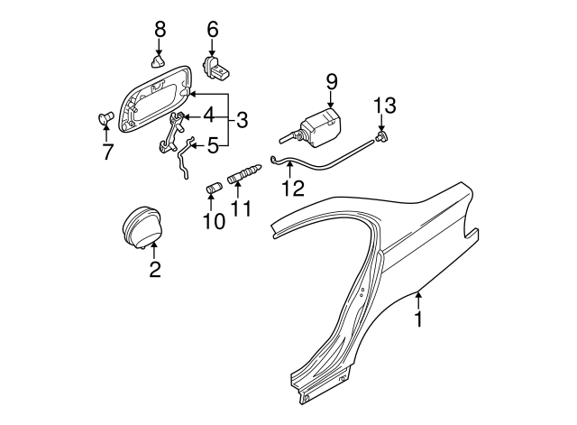 1987-2006 BMW Fuel Door Spring 51-17-1-888-374 | BMWPartsDirect.com
