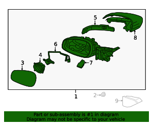 2019-2021 Genesis G70 Mirror Assembly 87610-G9770 | OEM Parts Online