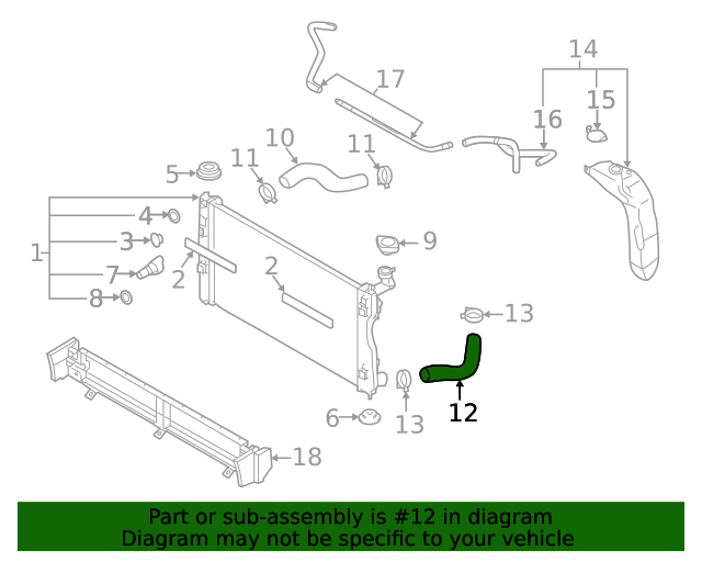 2018-2023 Subaru Crosstrek Lower Hose 45161FL040 | Subaru Parts Store