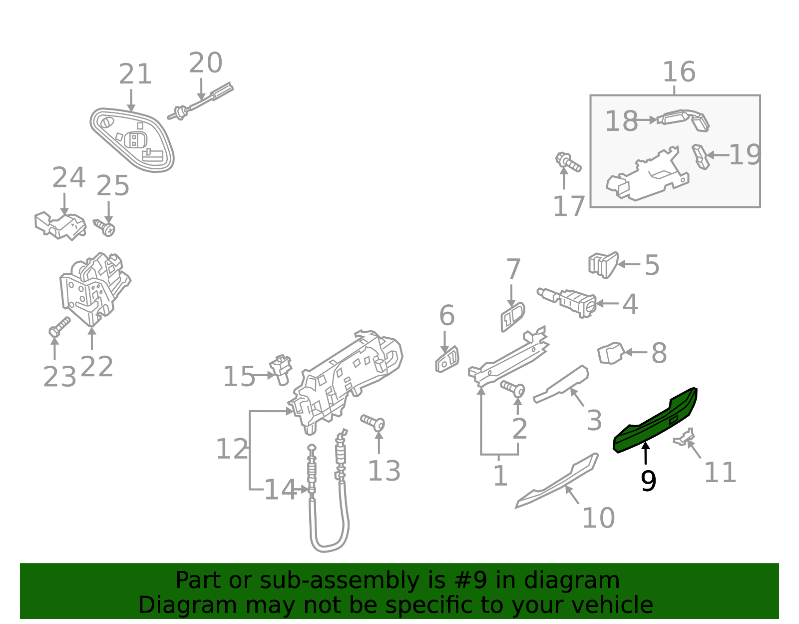 2018-2024 Audi Handle Cover 8W1-837-239-D-GRU | Audi USA Parts