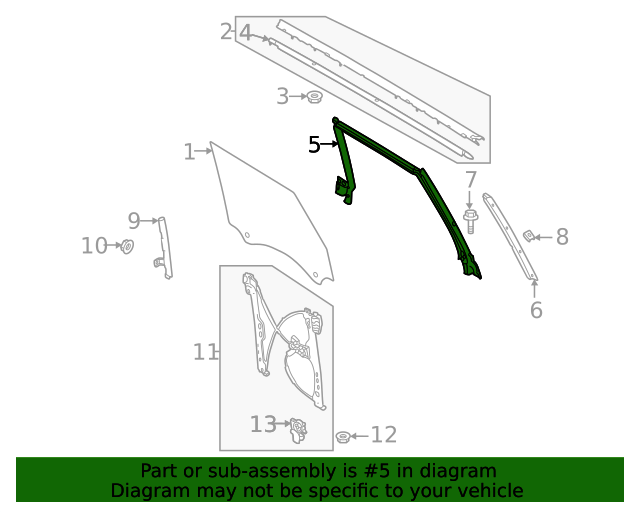 Run Door Glass M2DZ-7821596-C | TascaParts.com