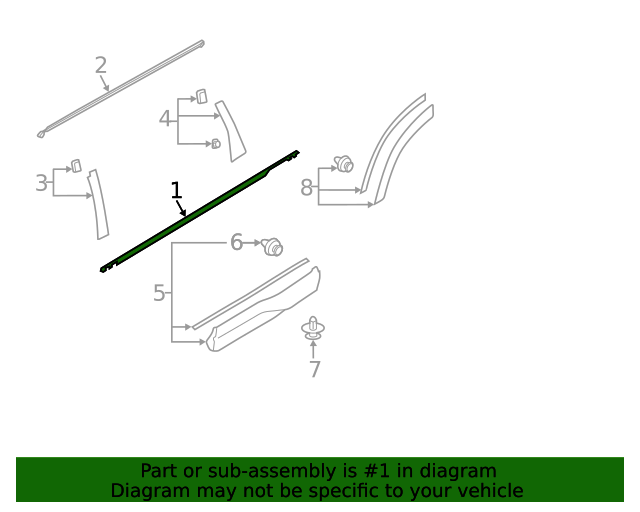 62280SJ000 - Belt Molding - 2019-2021 Subaru Forester | World OEM Parts ...
