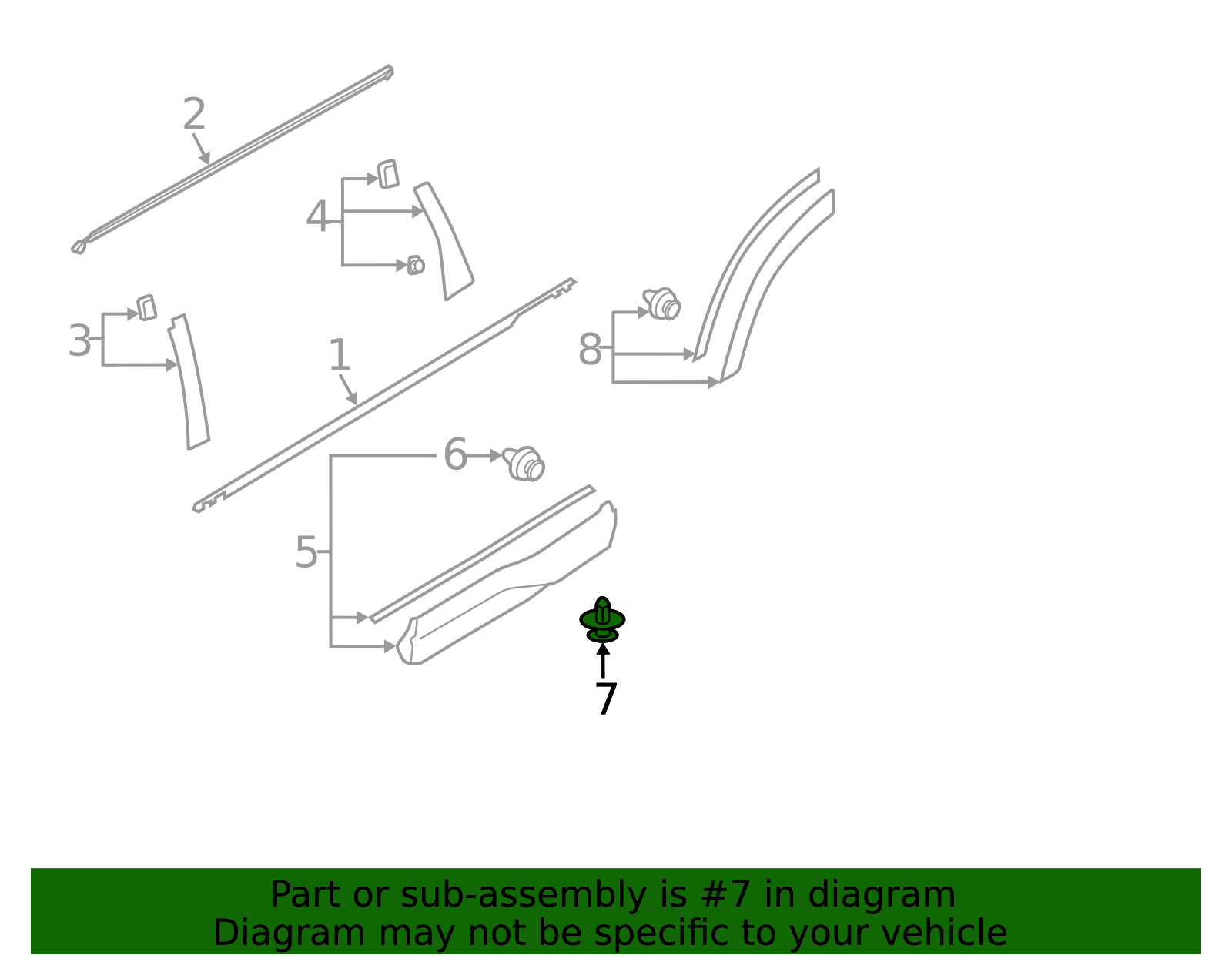 2005-2024 Subaru Rocker Molding Rear Clip 909130051 | Subaru Parts Guys