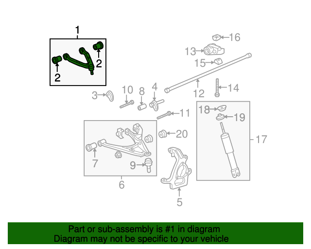 2006-2010 Hummer Upper Control Arm - Passenger Side (RH) 19354097 ...