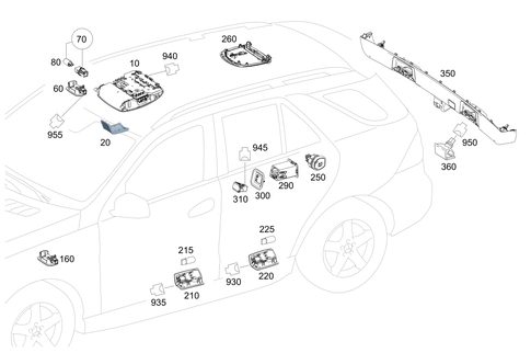 Interior Lamp, Socket in Load Compartment for 2010 Mercedes-Benz ML350 ...