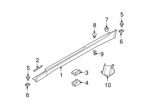 51717159658 - 2006-2007 BMW 530xi Rocker Molding (51-71-7-159-658 ...
