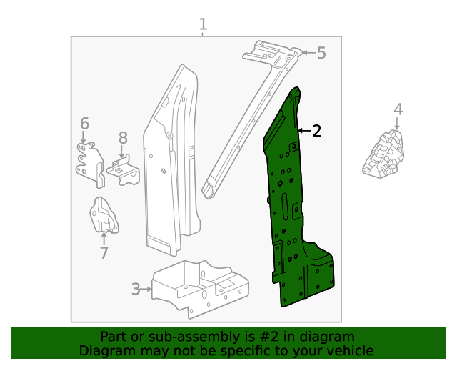 2020-2022 Chevrolet Corvette Passenger Side A-Pillar Outer Panel ...