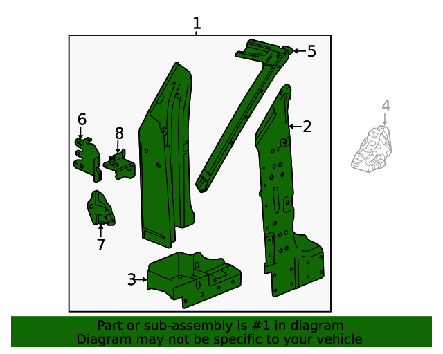 2020-2023 Chevrolet Corvette Passenger Side A-Pillar Inner Panel ...