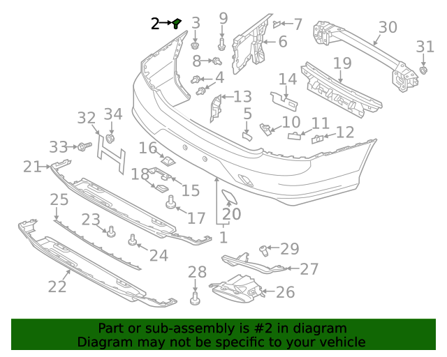 31663002 - Bumper Cover Bracket - 2017-2020 Volvo | Volvo OEM Parts Direct