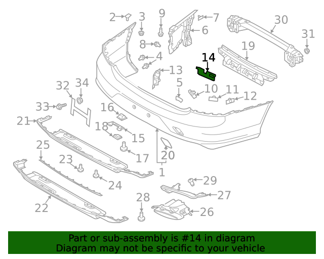 2017-2022 Volvo Bumper Cover Spacer - Driver's Side (LH) 31449223 ...