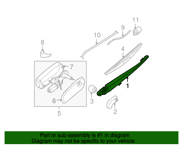 28781-EA500 - Wiper Arm 2005-2012 Nissan Pathfinder | Nissan Parts ...