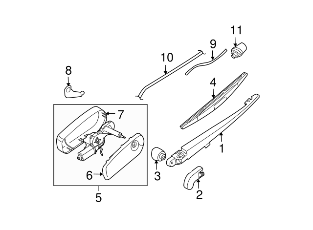 28781-EA500 - Wiper Arm 2005-2012 Nissan Pathfinder | Nissan Parts ...