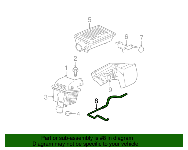 2005-2008 Jeep Air Hose 53013759AB | TascaParts.com