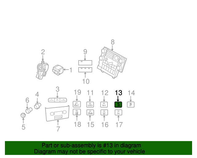 2007-2011 Volvo Shift Interlock Release Button 30739023 ...