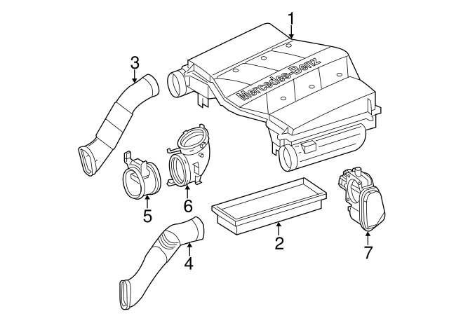 251-500-00-61 - Engine Air Intake Hose 2006-2012 Mercedes-Benz R 350 ...
