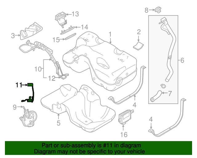 2012-2017 Land Rover Range Rover Evoque Fuel Gauge Sending Unit ...