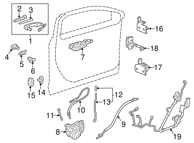 84309112 - Front Driver Side Door Wiring Harness 2017-2019 Cadillac XTS ...