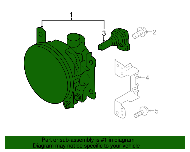 Genuine OEM Fog Lamp Assembly Part# 8321A668 Fits 2014-2020 Mitsubishi ...