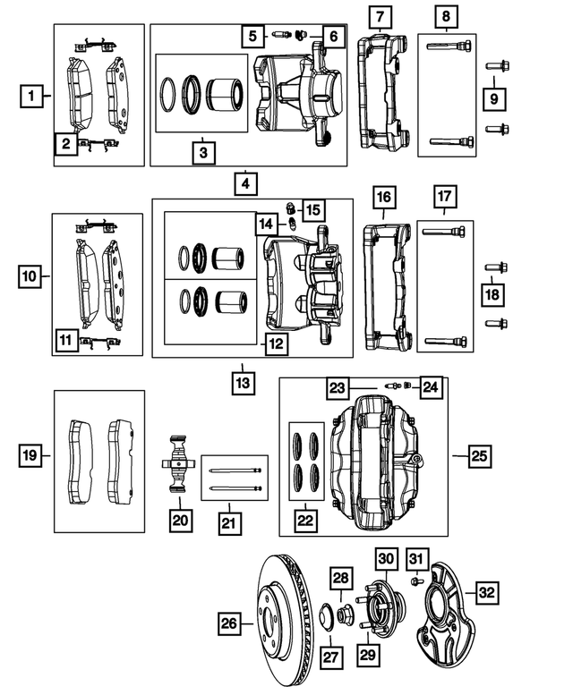 2005-2020 Mopar Pad Kit-Front Disc Brake 05174001AD | Mopar Factory Parts
