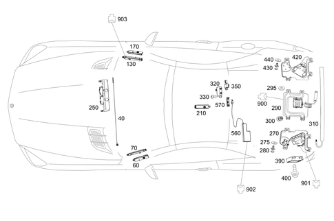 Antenna, Antenna Amplifier and Wiringharnesses for 2013 Mercedes-Benz ...