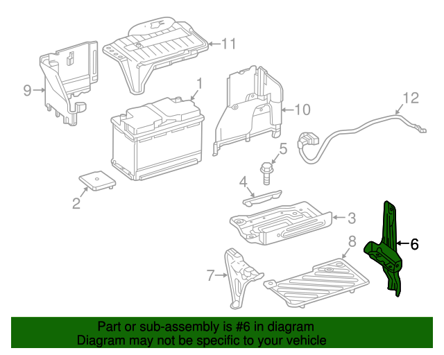 2014-2020 Mercedes-Benz Battery Tray Rear Bracket 246-620-00-28 ...