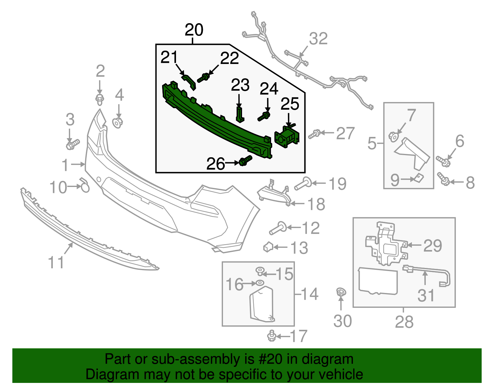 2018 Hyundai Elantra GT Impact Bar 86630-G3100 | Hyundai Wholesale Direct