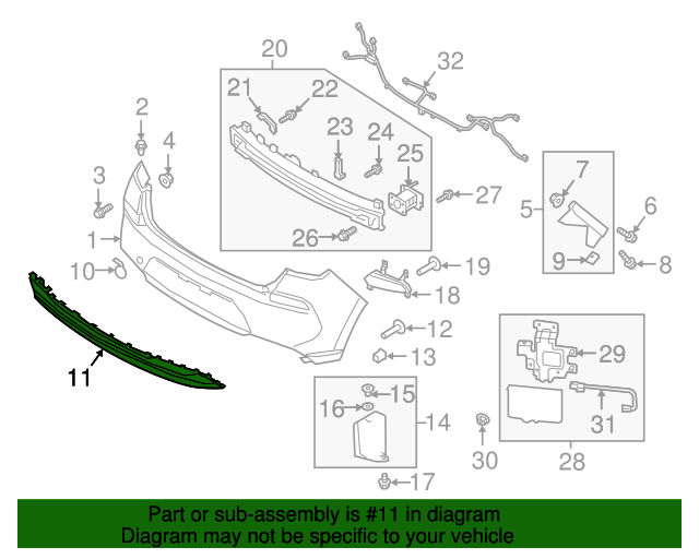 2018-2020 Hyundai Elantra GT Lower Cover 86612-G3000 | OEM Parts Online