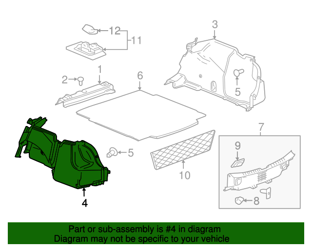 2016-2021 Chevrolet Malibu Trunk Side Trim - Driver's Side (LH ...