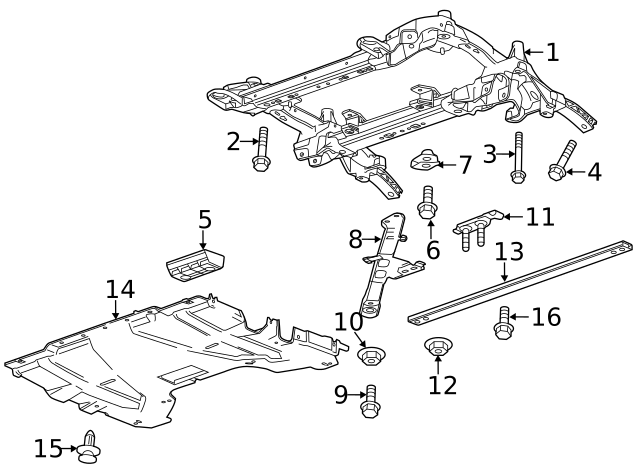2020-2024 Cadillac CT5 Drivetrain and Front Suspension Cradle 84779053 ...