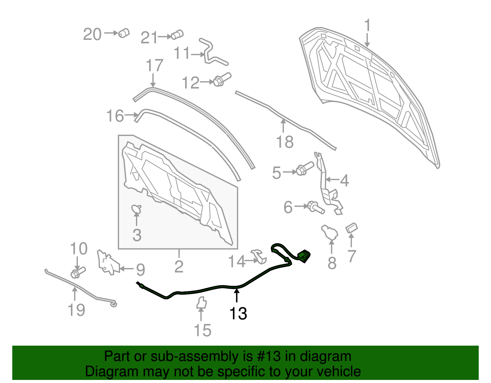 9E5Z-16916-AA - Release Cable 2010-2012 Ford | AutoNation Parts