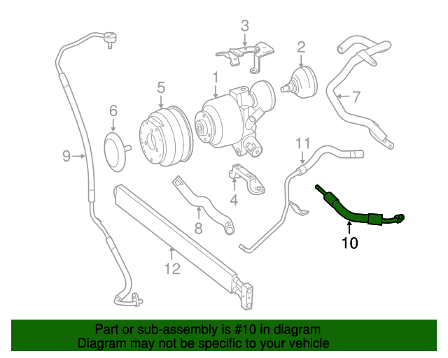 221-320-10-53 - Air Suspension Compressor Line 2011-2014 Mercedes-Benz ...