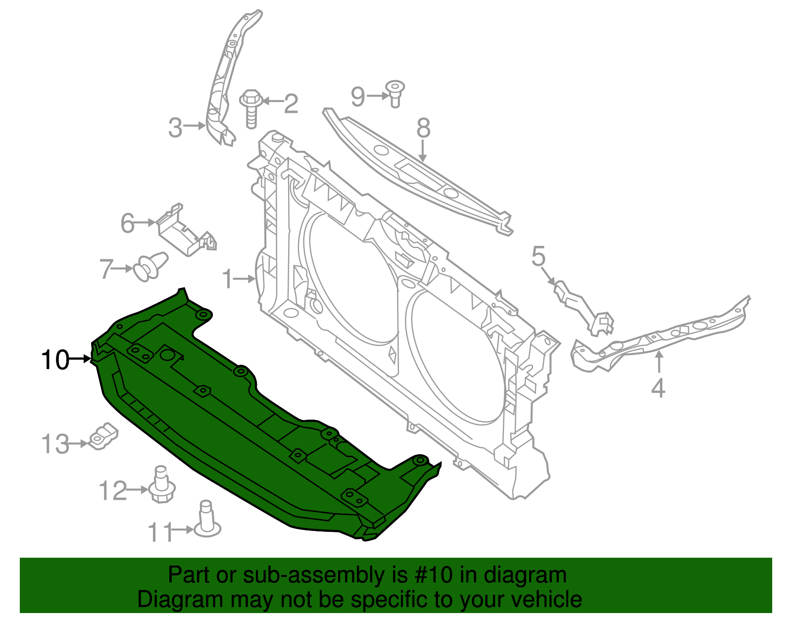 2013-2015 Nissan Altima Under Cover 75890-3TA0A | Temecula Nissan Parts
