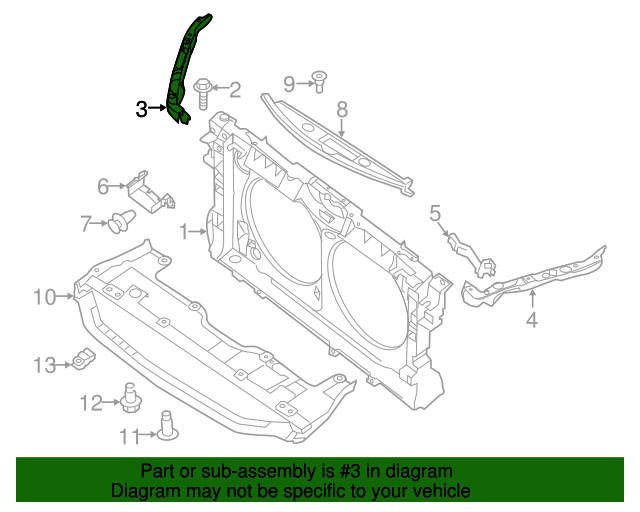 2013-2020 Nissan Upper Support - Passenger Side (RH) F2512-3TAMA ...