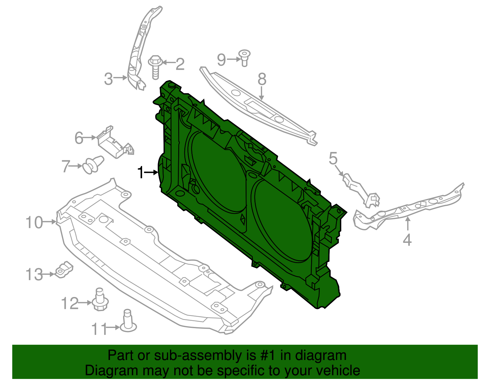 2013-2015 Nissan Altima Radiator Support 62500-3TA0A | Bill Kay Nissan ...