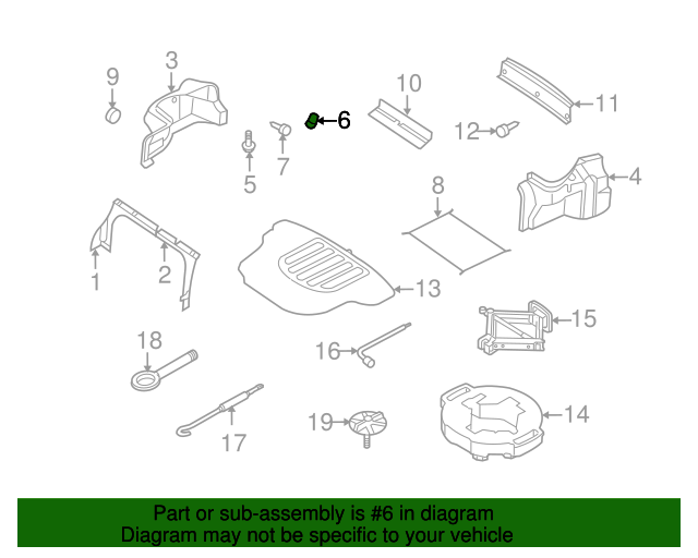 2006-2009 Kia Trunk Side Trim Retainer 85756-3F001 | TascaParts.com