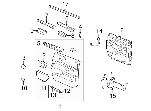 2007-2014 GM Ebony Side Door Locking Rod Knob 15844616 | TascaParts.com