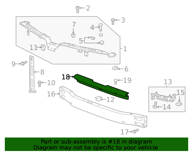 2019-2023 Cadillac XT4 Front Bumper Impact Bar Blackout Cover 84145691 ...