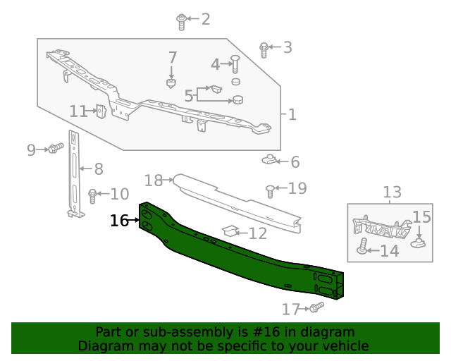 2019-2024 Cadillac XT4 Front Bumper Impact Bar 84767799 GM ...