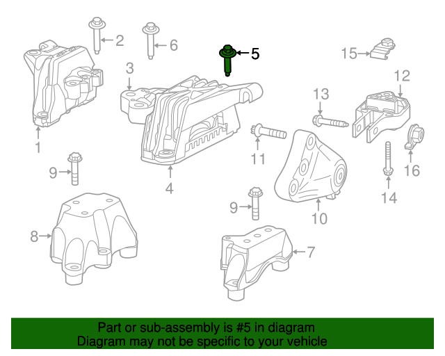 2004-2013 Mopar Stabilizer Bar Screw 6101844 | TascaParts.com