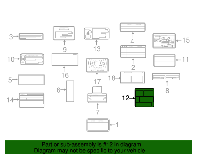 89616-30031 - Info Label - 2006-2014 Toyota | OEM Parts To You