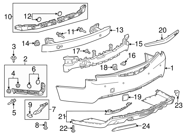 23446059 - Primed Rear Bumper Fascia Tow Eye Access Hole Cover 2015 ...