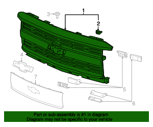 2015-2018 Chevrolet Front Grille 23335300 | Courtesy Parts