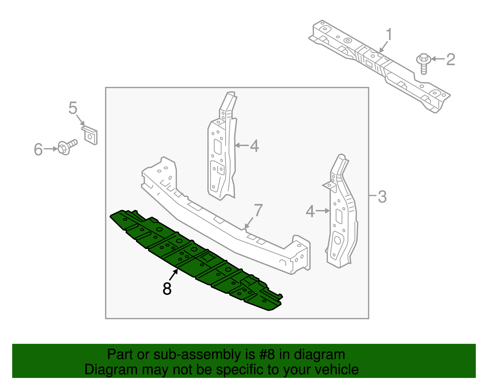 5256C712 - Lower Tie Bar 2021-2024 Mitsubishi | Mitsubishi Direct Parts