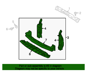 2021-2024 Mitsubishi Radiator Support 62516W000P | Mitsubishi Parts ...