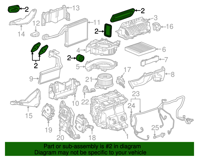 2013-2019 Cadillac Air Conditioning Evaporator Case Seal Assortment ...