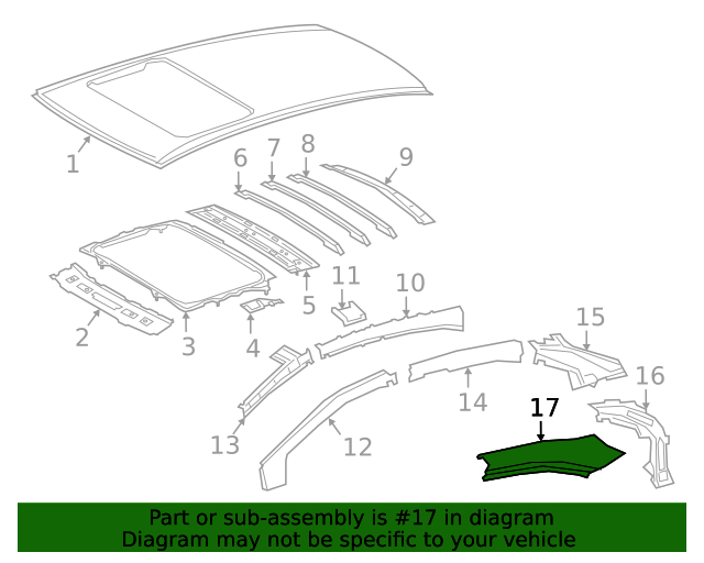 2020-2023 Toyota Corolla Outer Rear Rail 61214-02310 | Toyota Parts