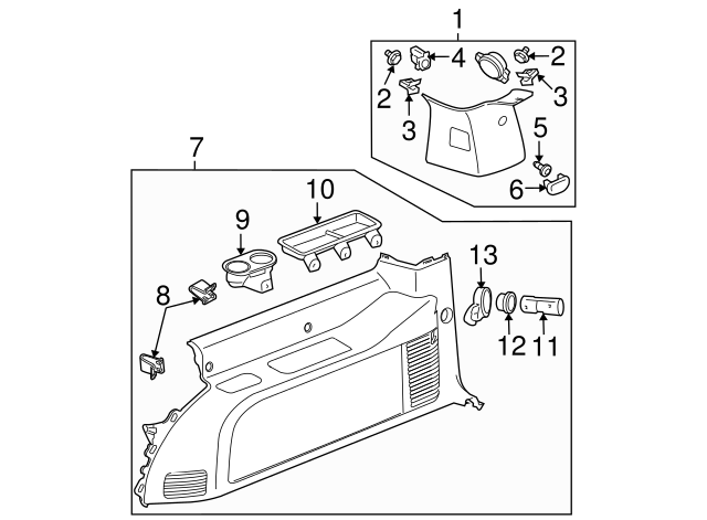 2009-2014 GM Very Light Linen Body Rear Corner Upper Garnish Molding ...