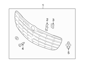2003-2005 Chrysler Sebring Grille Retainer MU000319 | TascaParts.com