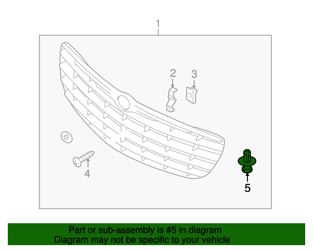 2003-2005 Chrysler Sebring Grille Retainer MU000319 | TascaParts.com