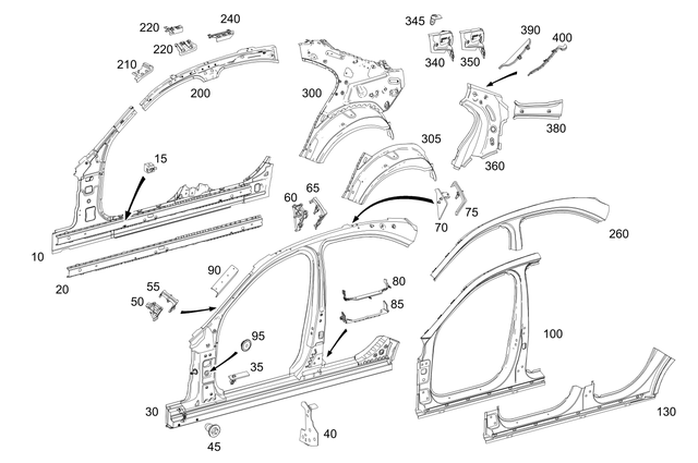 2015-2018 Mercedes-Benz Roof Frame 205-630-46-02 | Mercedes-Benz Parts